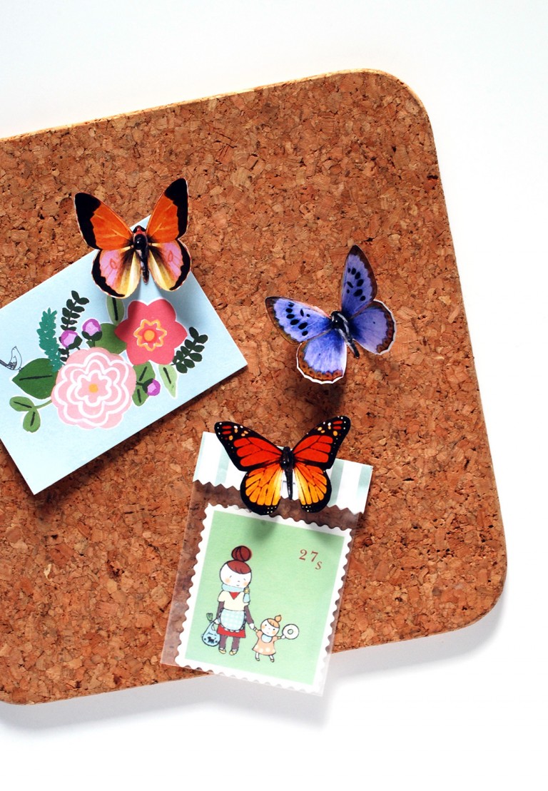 DIY Butterfly push pins with a free printable - We Are Scout